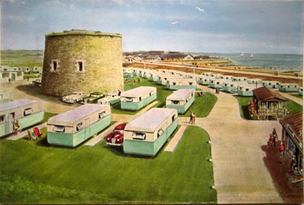 Martello Tower 'C' when it was surrounded by caravans. - Jaywick Local ...